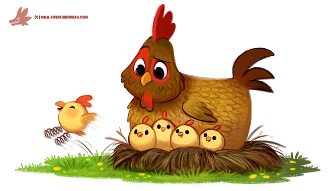 Daily Paint #1216. Spring Chicken, Piper Thibodeau : Daily Paint #1216 ...