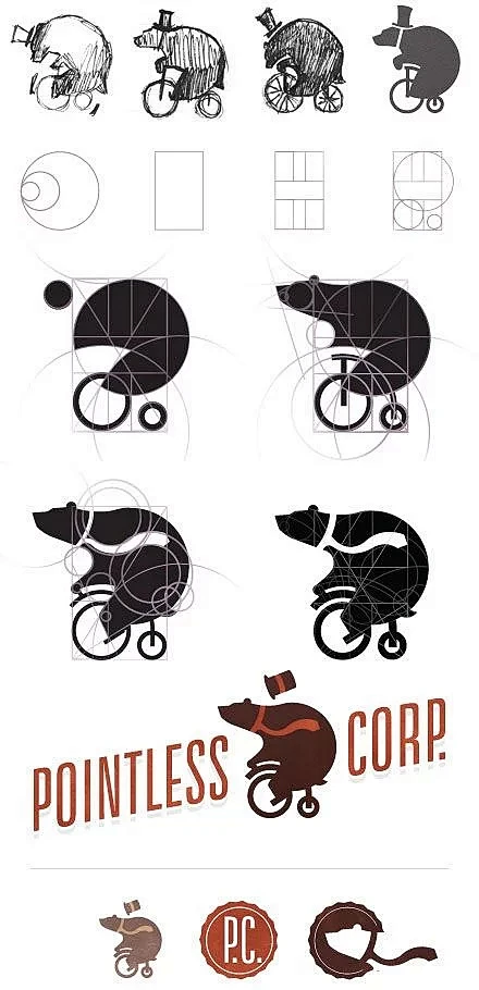 Pointless Corp logo. Awesome logo design techniques and process.-花瓣网