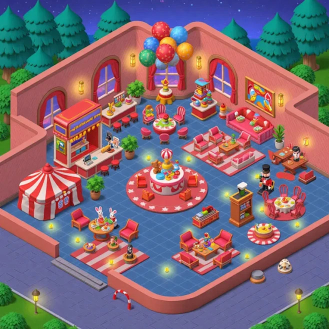 萧炎-俯视45度等距场景Q版餐厅Q版餐厅类-LoRA-萧炎-LiblibAI-花瓣网