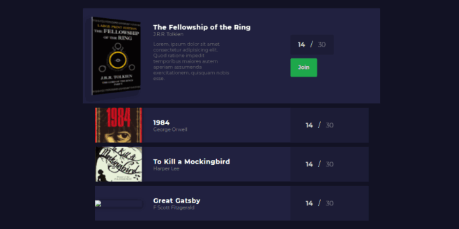 多个图书列表页面布局 – CodeMyUI-花瓣网