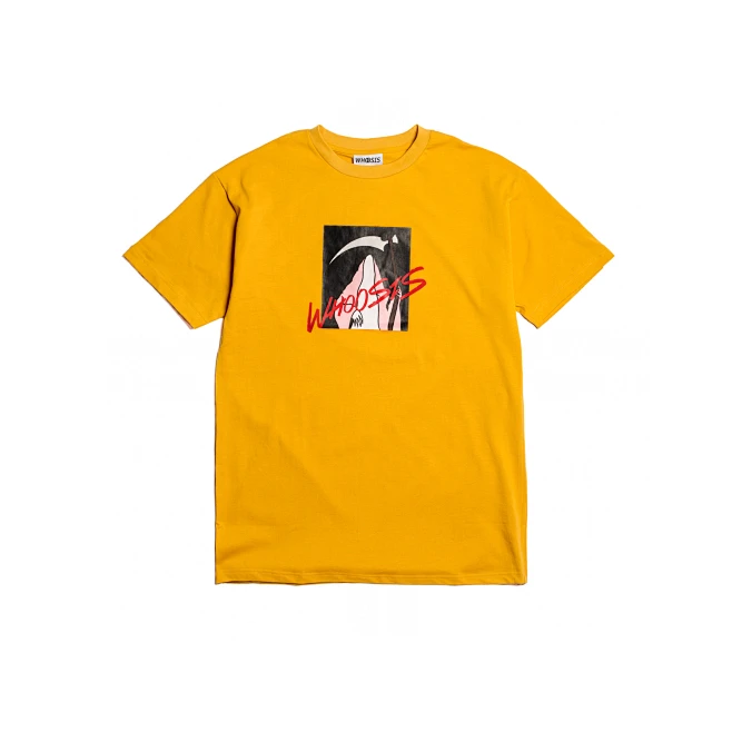 现货WHOOSIS 16SS DEATH TEE 圆领宽松姜黄色纯棉短袖T恤-淘宝网-花瓣网