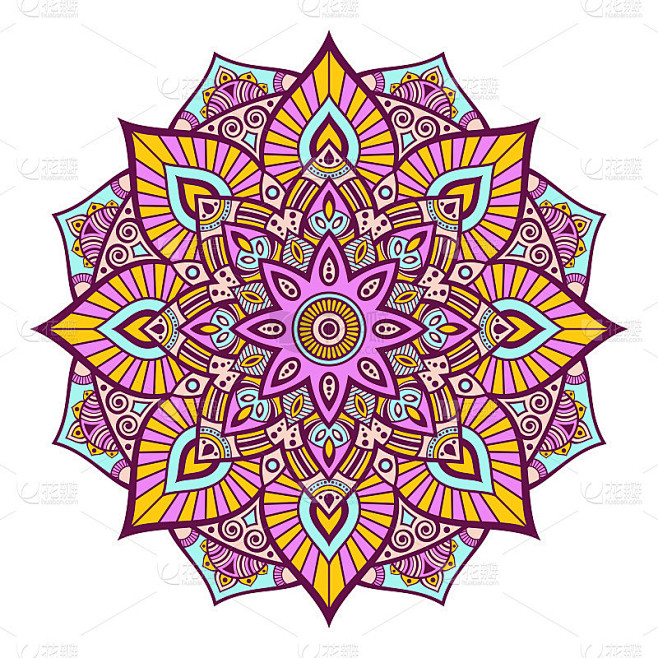 Mandala. Decorative round ornament. Isolated on wh