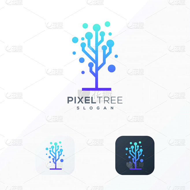 pixel tree logo design ready to use