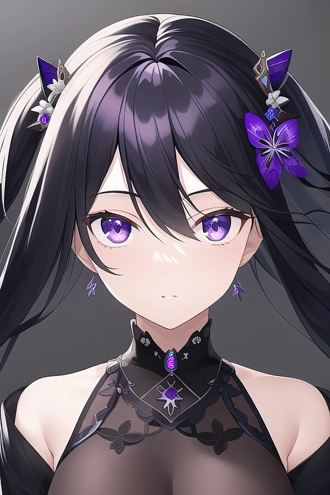黑发紫瞳少女-角色生成-AI生成-微元素 - Element3ds.com!-花瓣网