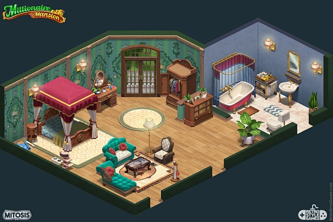 Isometric Interior Sprites - Millionaire Mansion (Homescapes ...