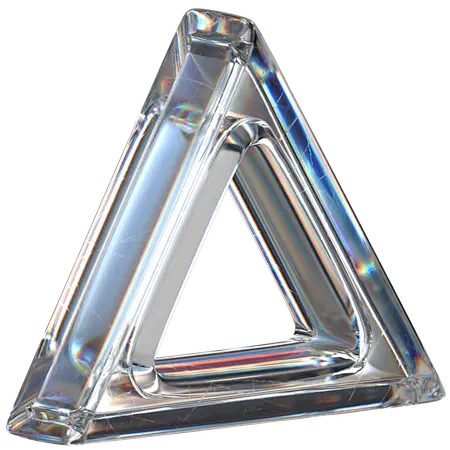 Glass Triangle 3D Icon