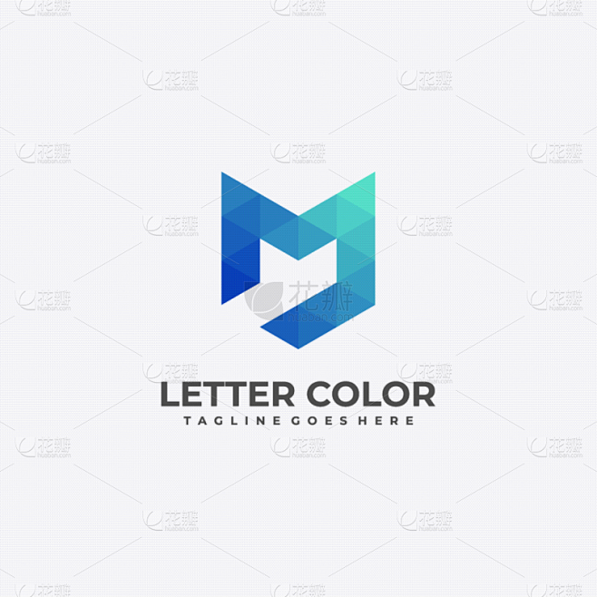 logo abstract letter m low poly