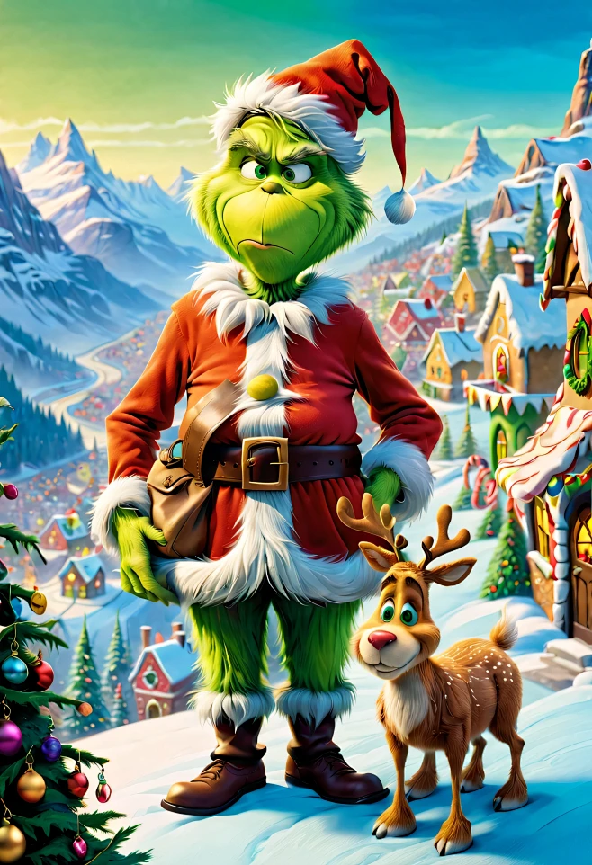 A guy known as "The Grinch" lives on the top of a mountain. At the foot ...