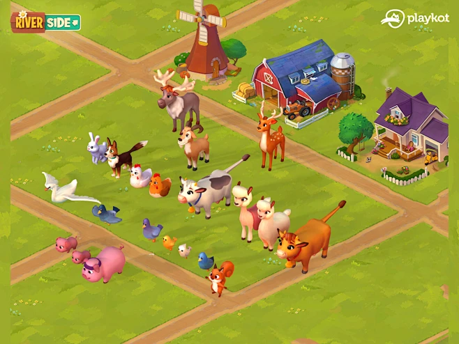 Riverside - realtime lowpoly animals-花瓣网