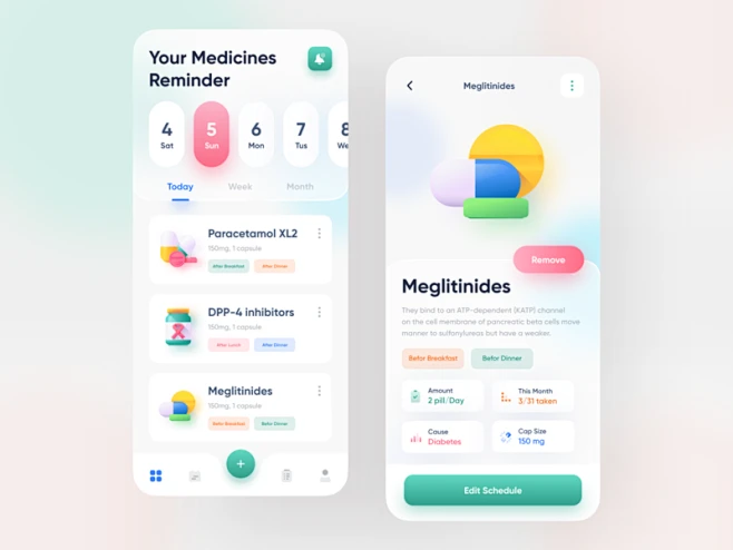 Medicine Reminder Mobile App product design 2020 trend health doctor ...