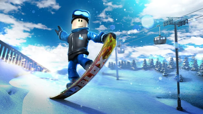 Roblox character snowboarding-花瓣网