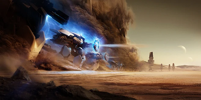 artwork game ILLUSTRATION robot sand War XENNA-花瓣网