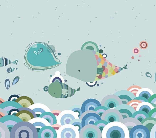 卡通 壁纸 鱼-花瓣网