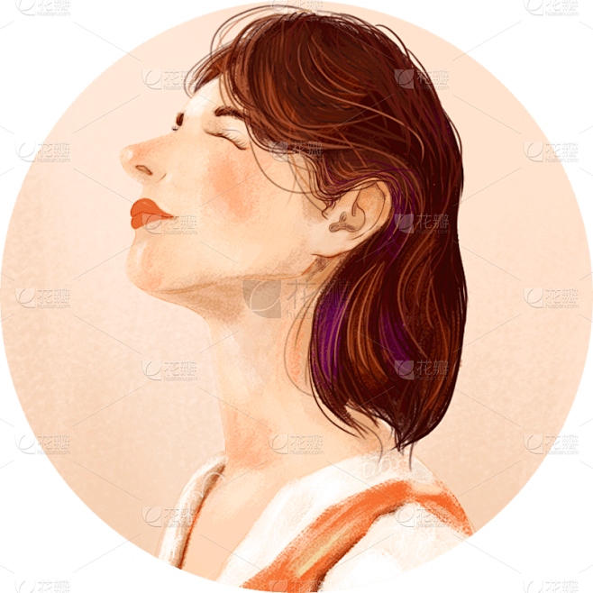 手绘风人物插画 女生头像 5025