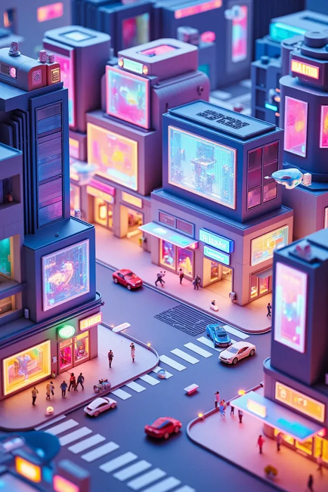 电商专用：糖果色3D小镇 - Q版科技小镇 - 虚拟城市 -LoRA-Dream2046-LiblibAI-花瓣网