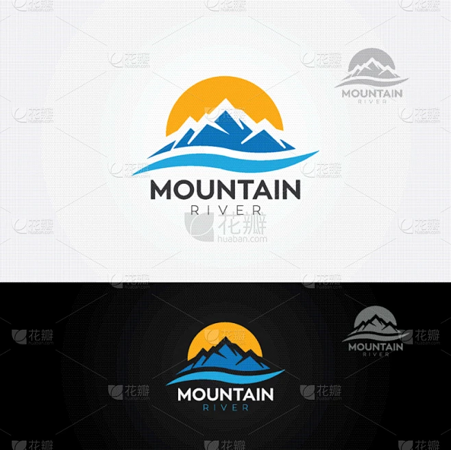 mountain river logo素材-花瓣网