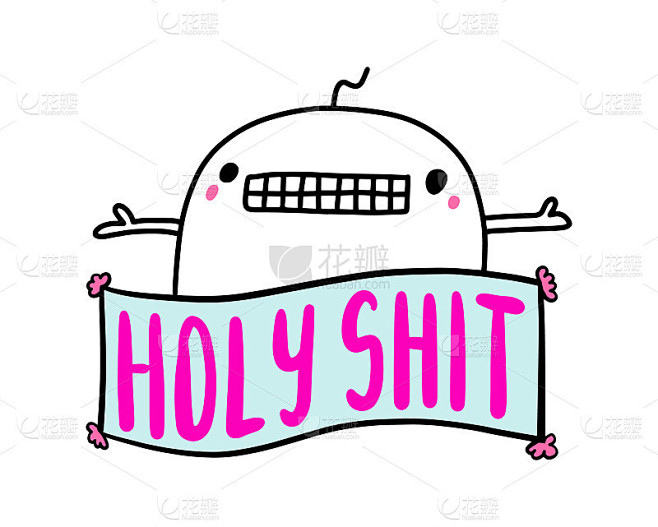 Holy shit hand drawn vector illustration in cartoo