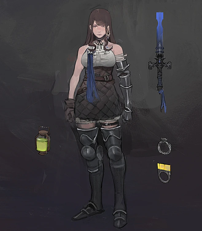 basic sword girl, Yinan Wei : basic sword girl by Yinan Wei on ArtStation.-花瓣网