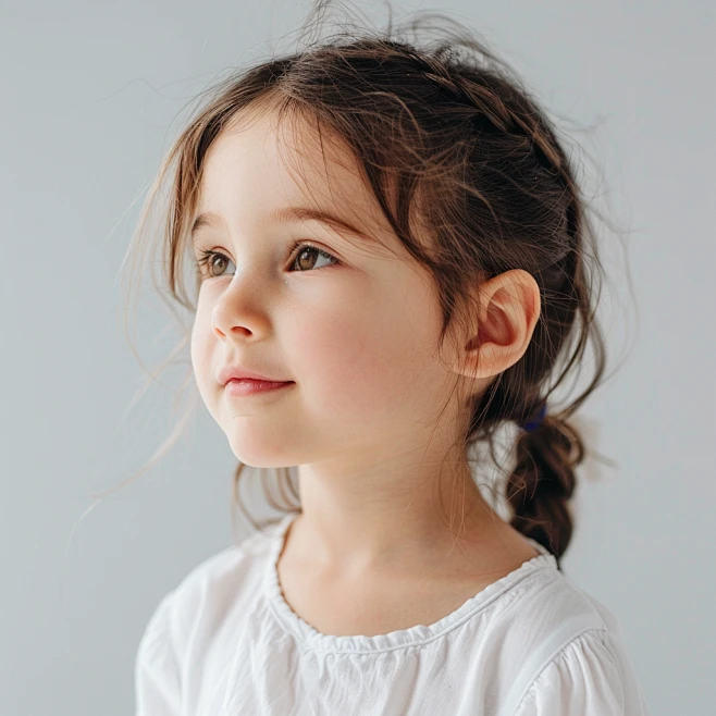 tiantiandetiantian_Beautiful_little_girl_pure_white_background ...