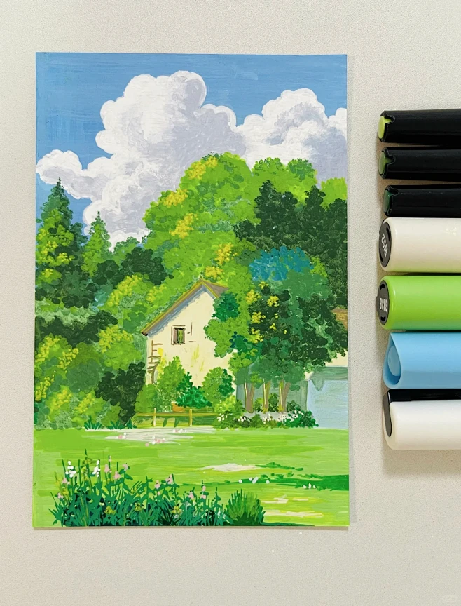 丙烯马克笔｜每日一画 花瓣网