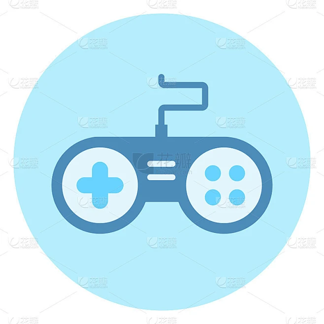 控制台图标视频游戏控制器在蓝色背景素材-花瓣网