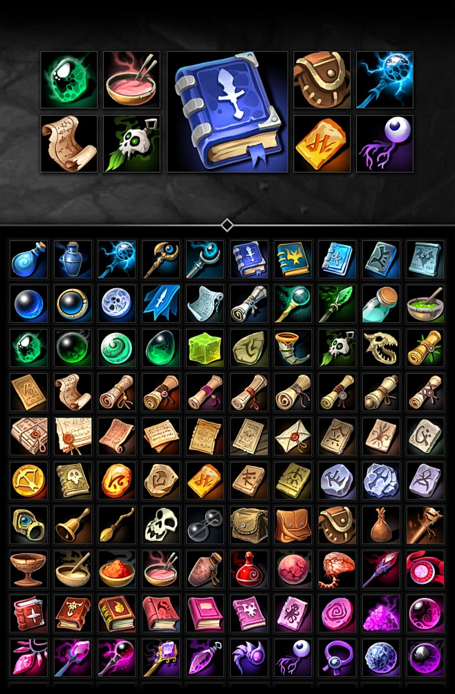 alekzander-zagorulko-magic-rpg-icons-02.jpg (1000×1523)-花瓣网