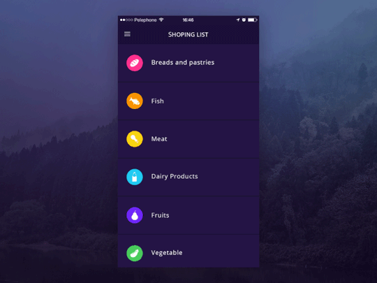 Moving colored dropdown menu - Mobile Design Inspiration-花瓣网