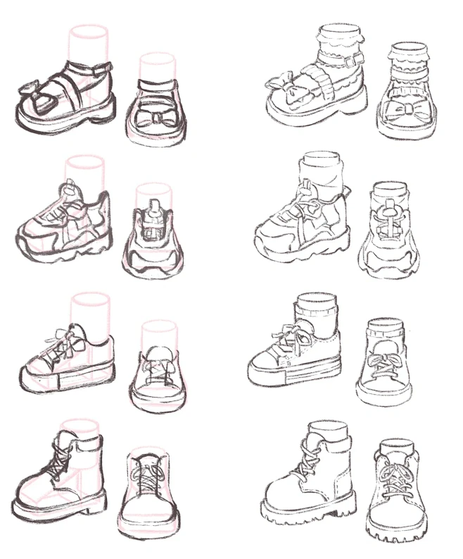 Q版鞋子练习-花瓣网
