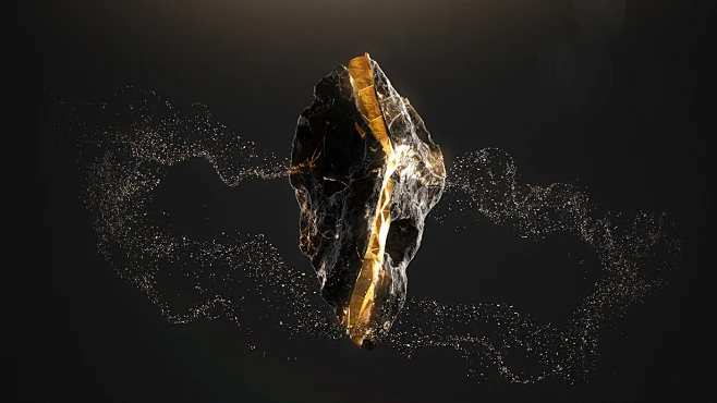 redshift houdini simulation particles luxury crystal abstract dimaflood-花瓣网