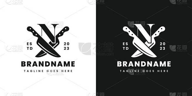 字母N双刀标志,适用于任何与刀有关的业务,首字母为N.
