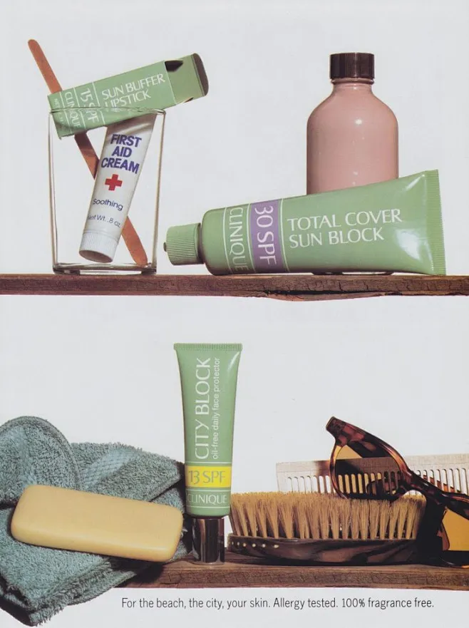 其中包括图片：Clinique Sun Block 1993-花瓣网