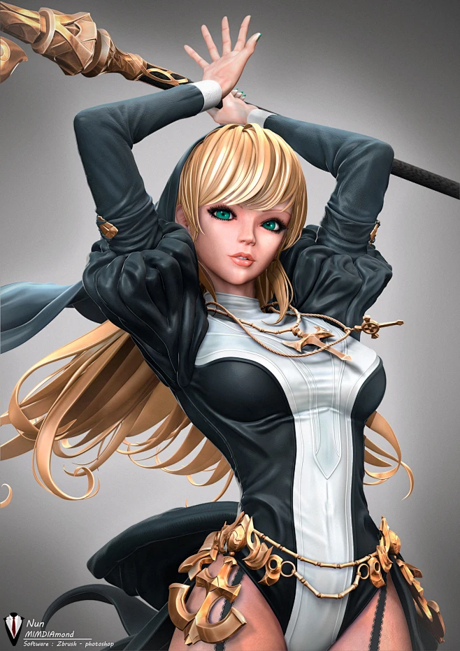 Nun stylized cloth tutorial in zbrush, vahid ahmadi : video of stylized cloth tutorial in zbrush ...