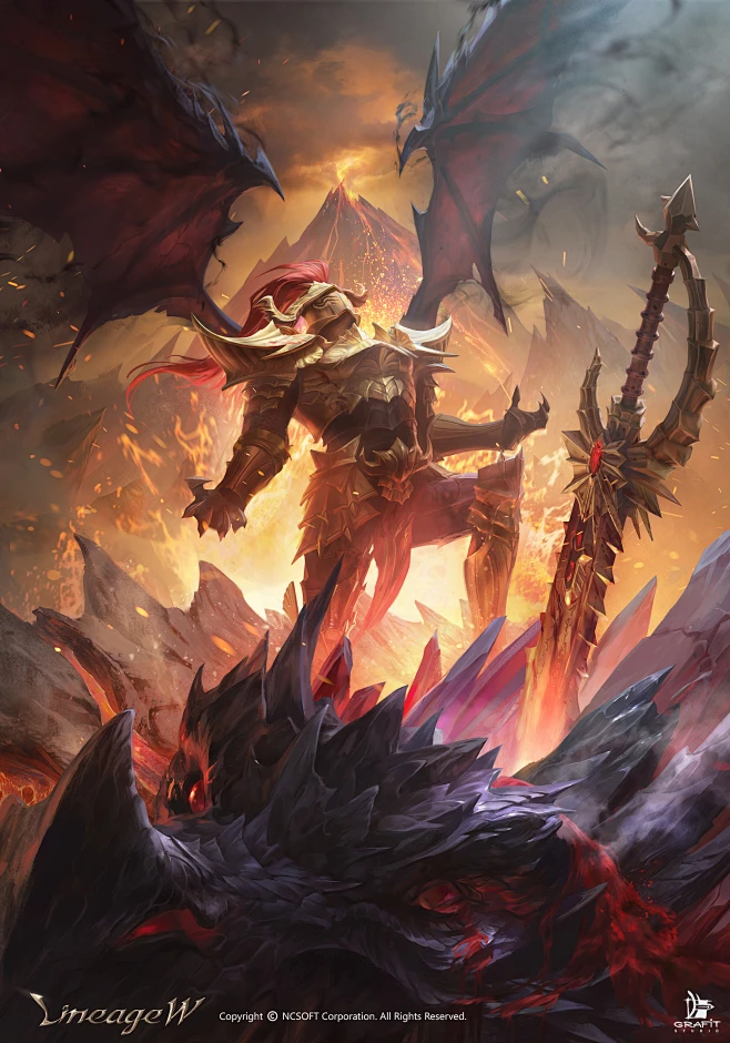 Dragon Illustrations for Lineage W-花瓣网