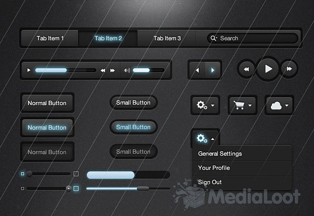 Illuminate Dark UI Kit 2-花瓣网
