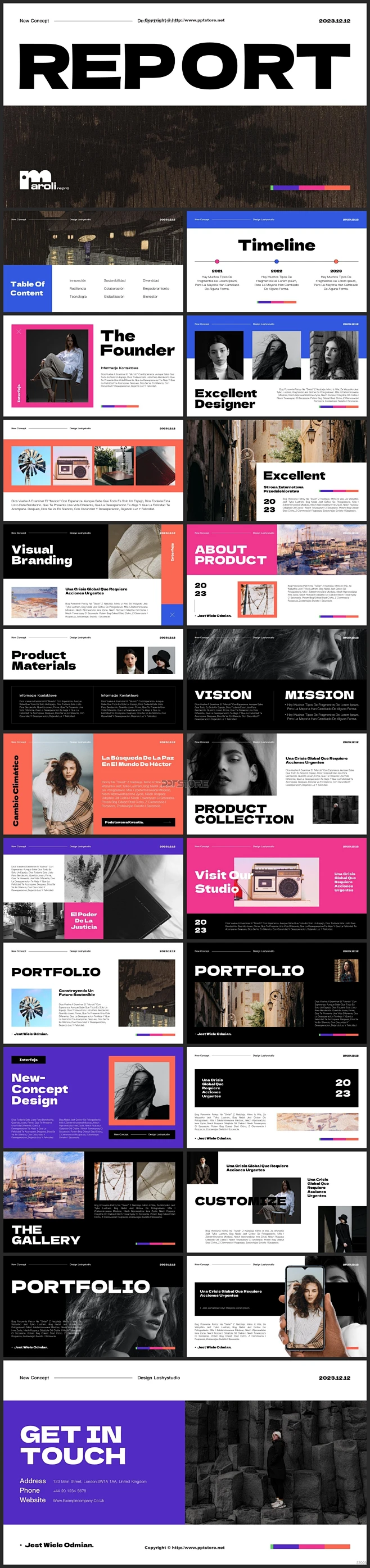 极简】商业艺术潮流杂志通用模板PPT模板】-PPTSTORE-花瓣网