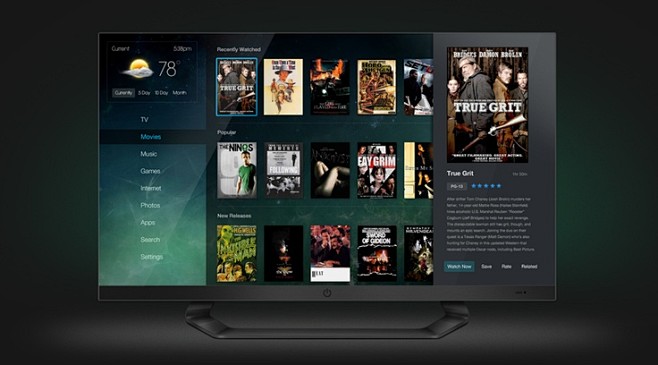 Clean TV UI / UX Design & TV Design