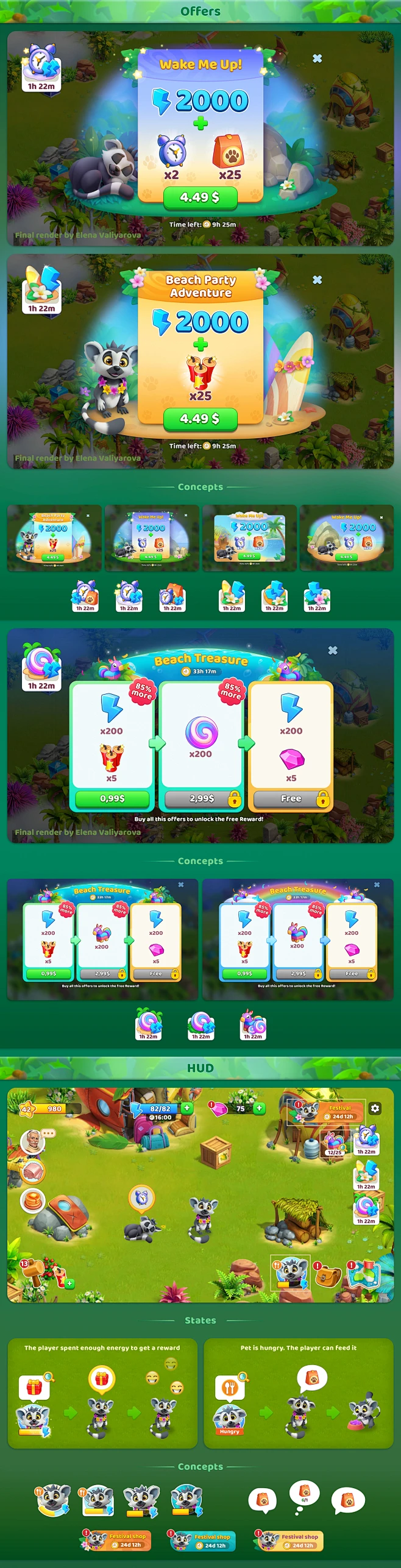 UI/UX UI ux game ui mobile game casual game Mobile Game UI user ...