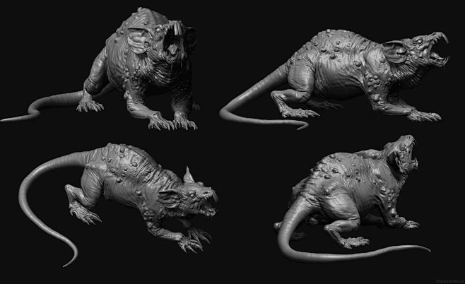 Rodent, Maria Panfilova : Sculpting and texturing practice Based on Bartlomiej Gawel pencil ...