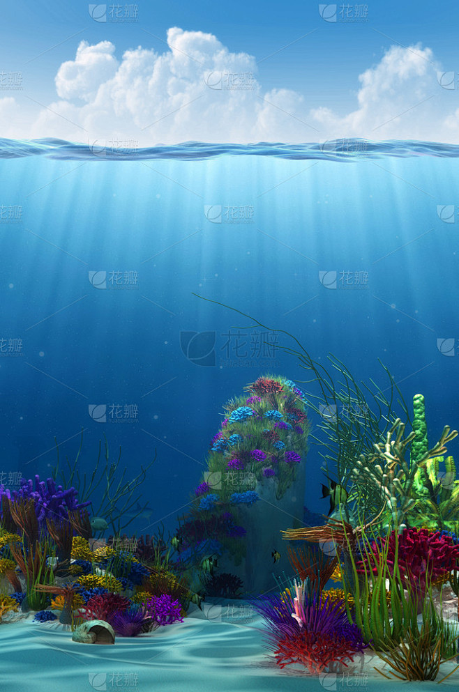 等高线和水下背景