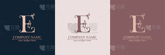 Premium Vector E标志。Monnogram,刻字。精英公司的个人标志或标志。矢量设计。