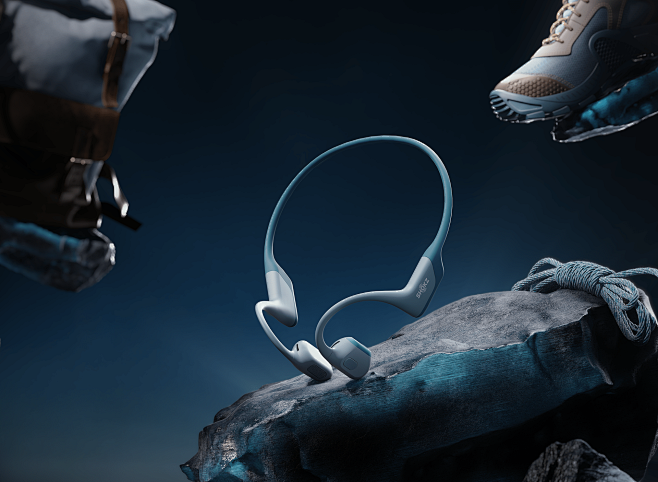 3D Bone conduction hearing CGI headphones headset music product design (2)
