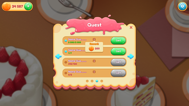 Cake Game UI pack