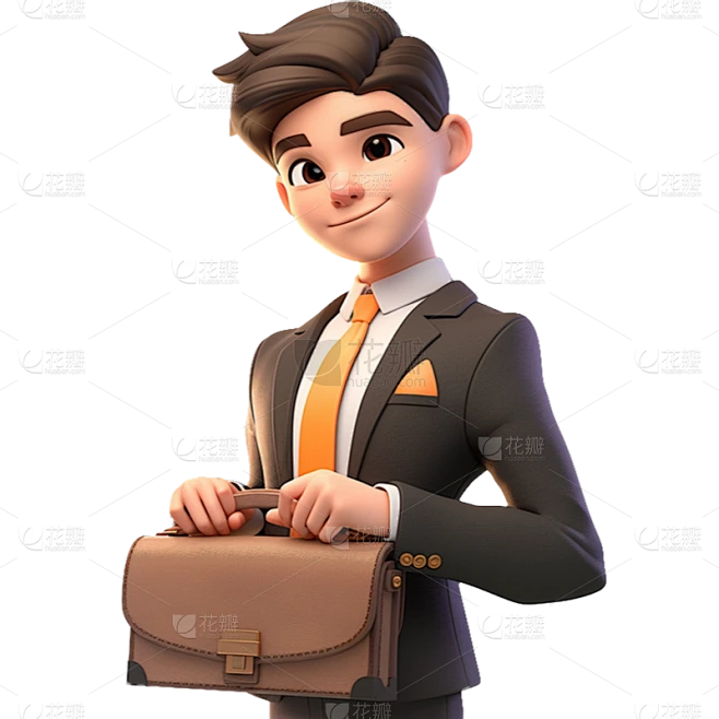 人物系列通用3d皮克斯商务男性卡通人物贴纸素材 花瓣网 0142