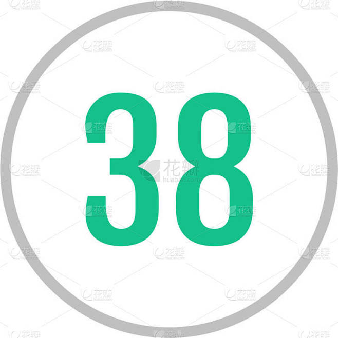 Number 38 icon. flat vector illustration