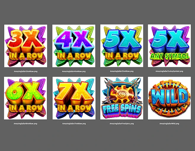 This may contain: six different types of slot machines with numbers and ...