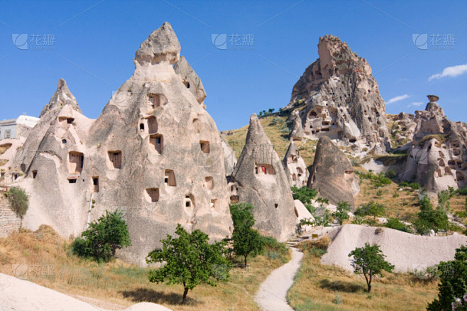 卡帕多奇亚,土耳其,鲁维,泉华,凝灰岩,戈雷梅,天空,水平画幅,山