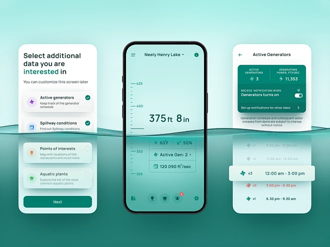 Smart Lakes Mobile App design: iOS Android ux ui designer android android app design android app ...