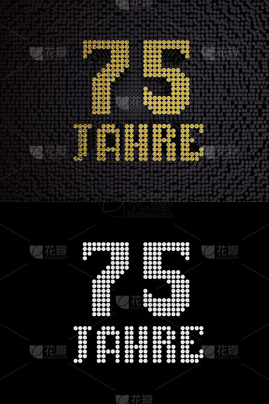 德国黄金数字75年。三维渲染