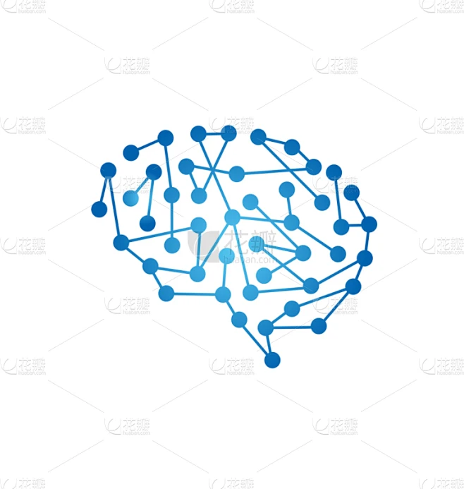connected dot line brain logo template think idea素材-花瓣网