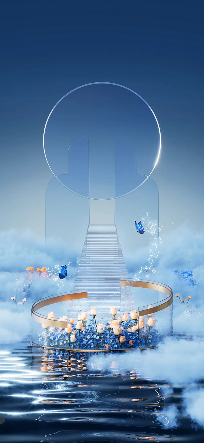 C4D建模背景 场景图 舞台背景 氛围 电商展台 纯图 (57)-花瓣网